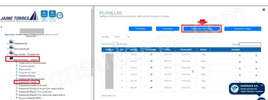 Asopagos: Consulta, liquidación y pago de afiliaciones